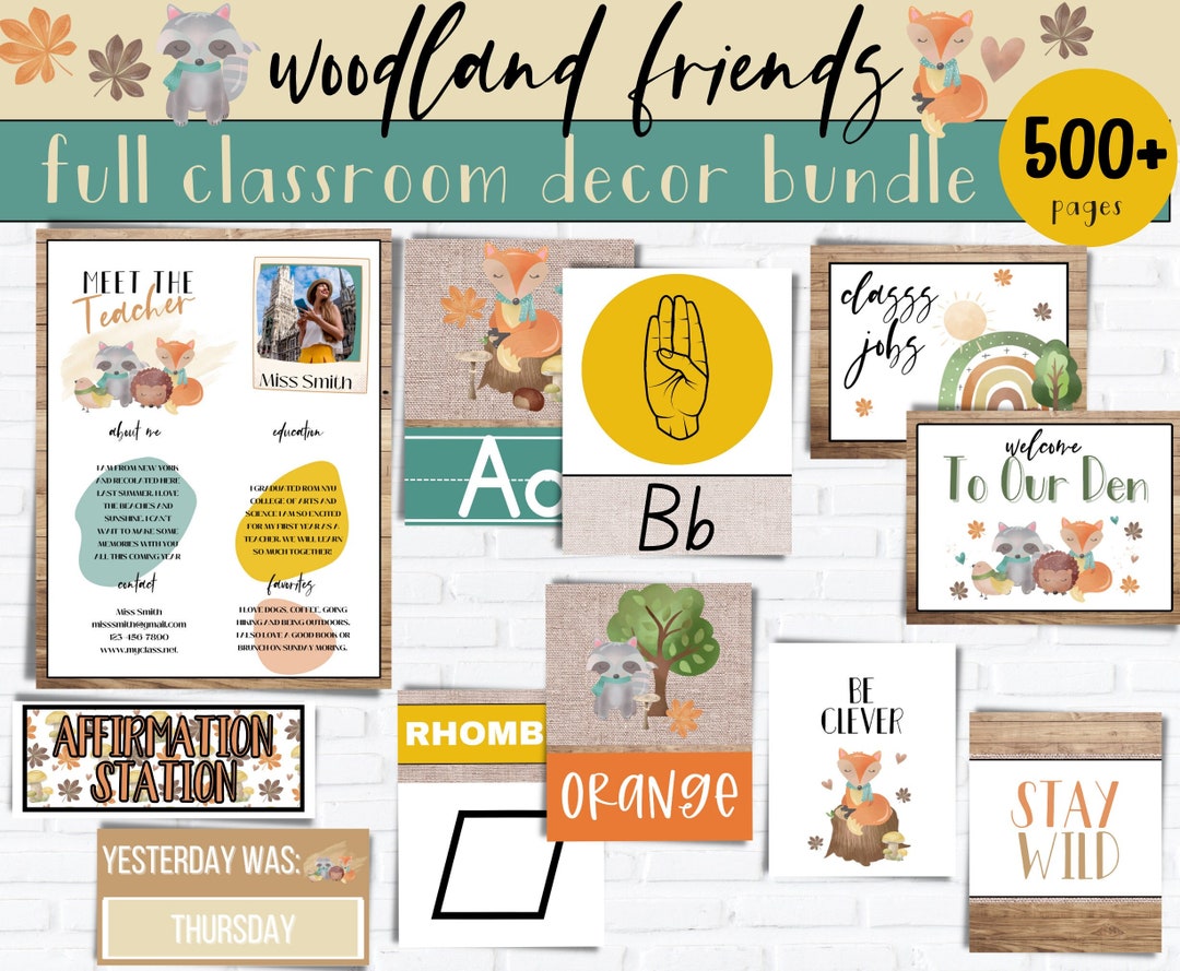 Woodland Animals Editable CLASSROOM DECOR Bundle | Elementary Classroom ...
