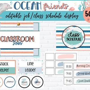 Ocean Sea Life Editable CLASSROOM DECOR Bundle | Elementary Classroom ...