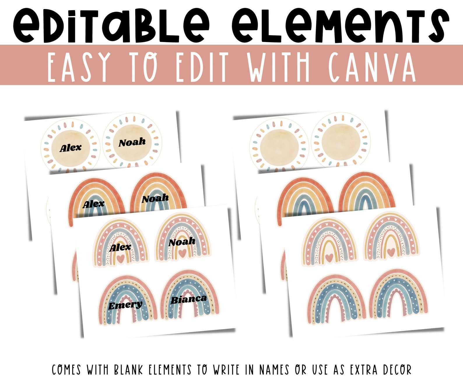 Boho Rainbow Classroom Birthday Display Rustic Boho - Etsy