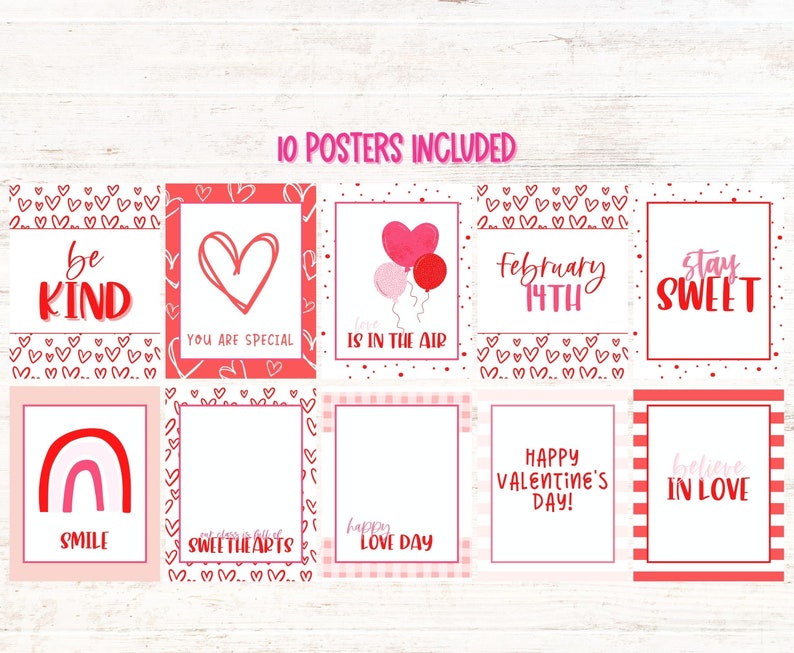 Valentine Bulletin Board Kit Printable. Heart Day Classroom - Etsy