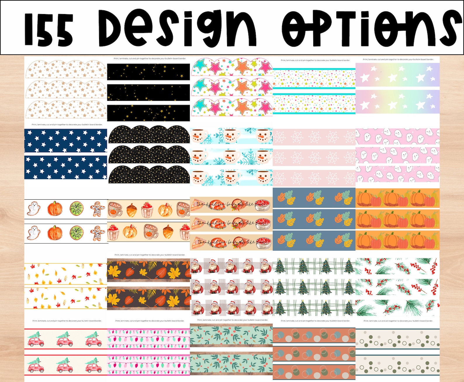 Solid and Pattern Bulletin Board Borders Bundle. 200 Designs - Etsy