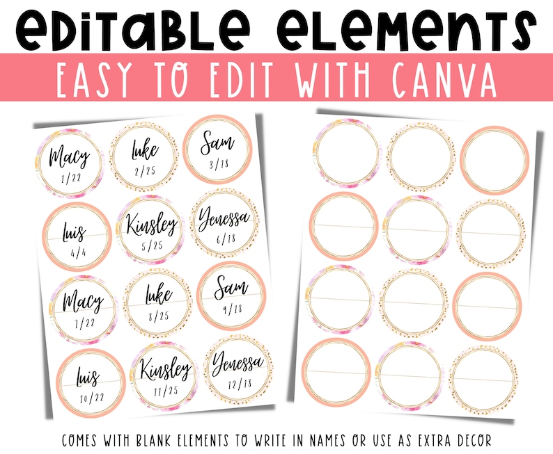 Flower Classroom Birthday Display Wildflower Classroom Decor - Etsy