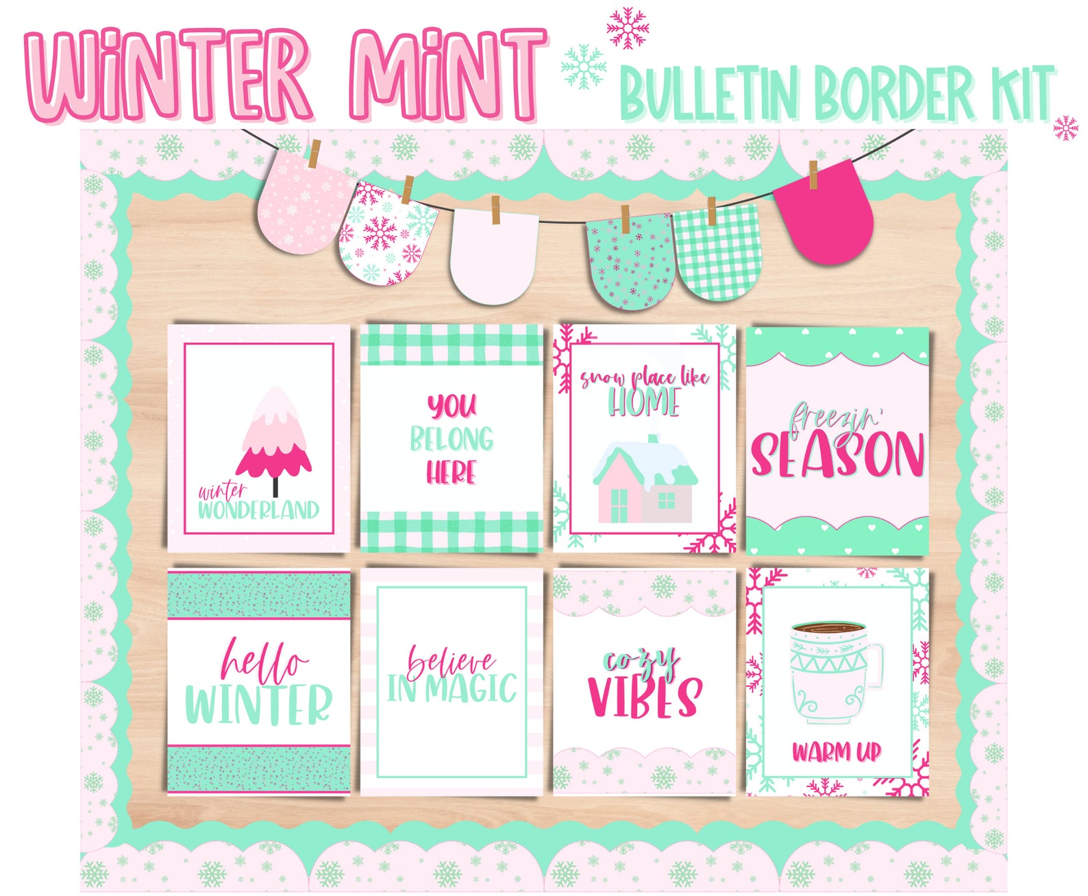 Winter Bulletin Board Kit Printable. Snowman Classroom Decor. January ...