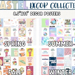 Seasonal Pastel Editable Classroom Decor Bundle | Modern Elementary ...