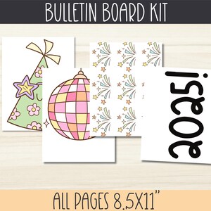 Rockin' New Year Bulletin Board Kit | Printable Groovy Bulletin Borders ...