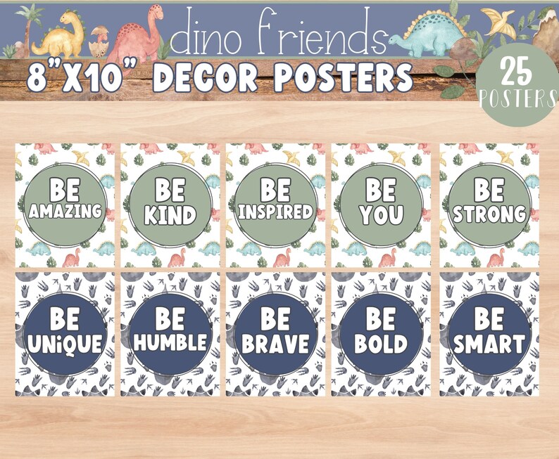 Dinosaur Classroom Posters Learning Posters Elementary - Etsy