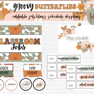 Groovy Butterfly Editable CLASSROOM DECOR Bundle | Elementary Classroom ...