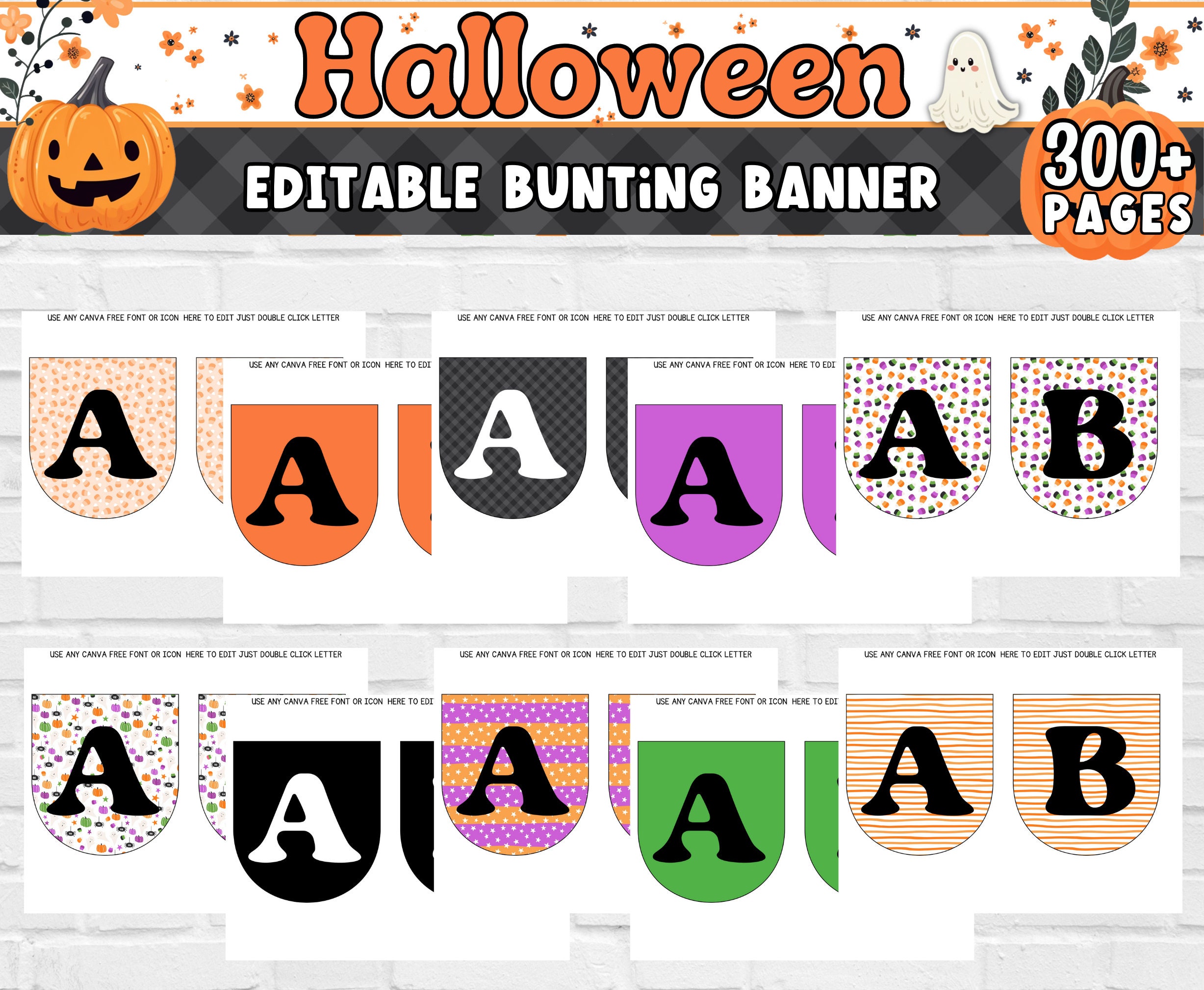 Halloween Theme Editable Holiday Classroom Decor Bundle | Modern ...