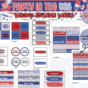USA American Theme Editable CLASSROOM DECOR Bundle | Elementary ...