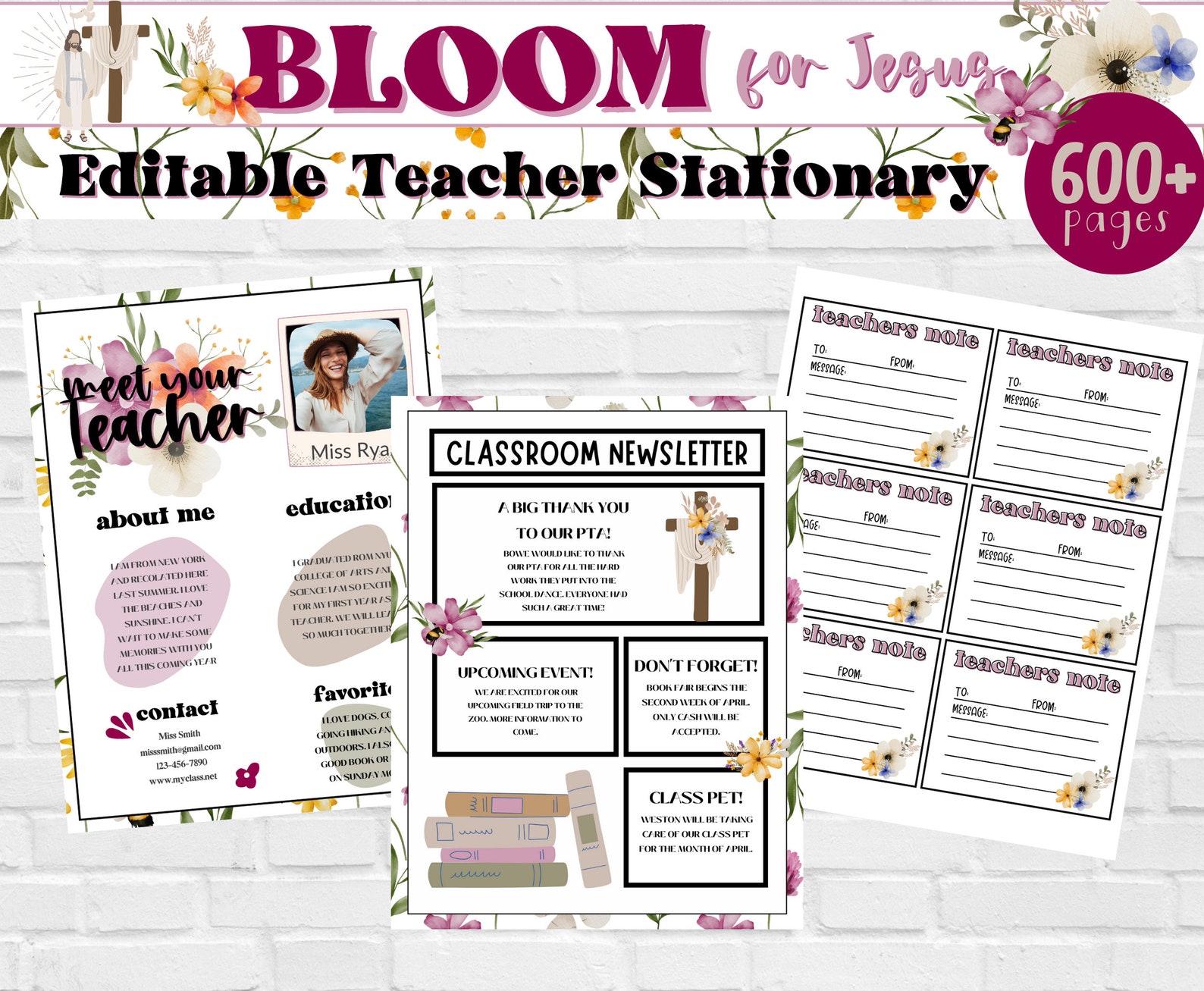 Christian Editable CLASSROOM DECOR Bundle Elementary Classroom Decor ...