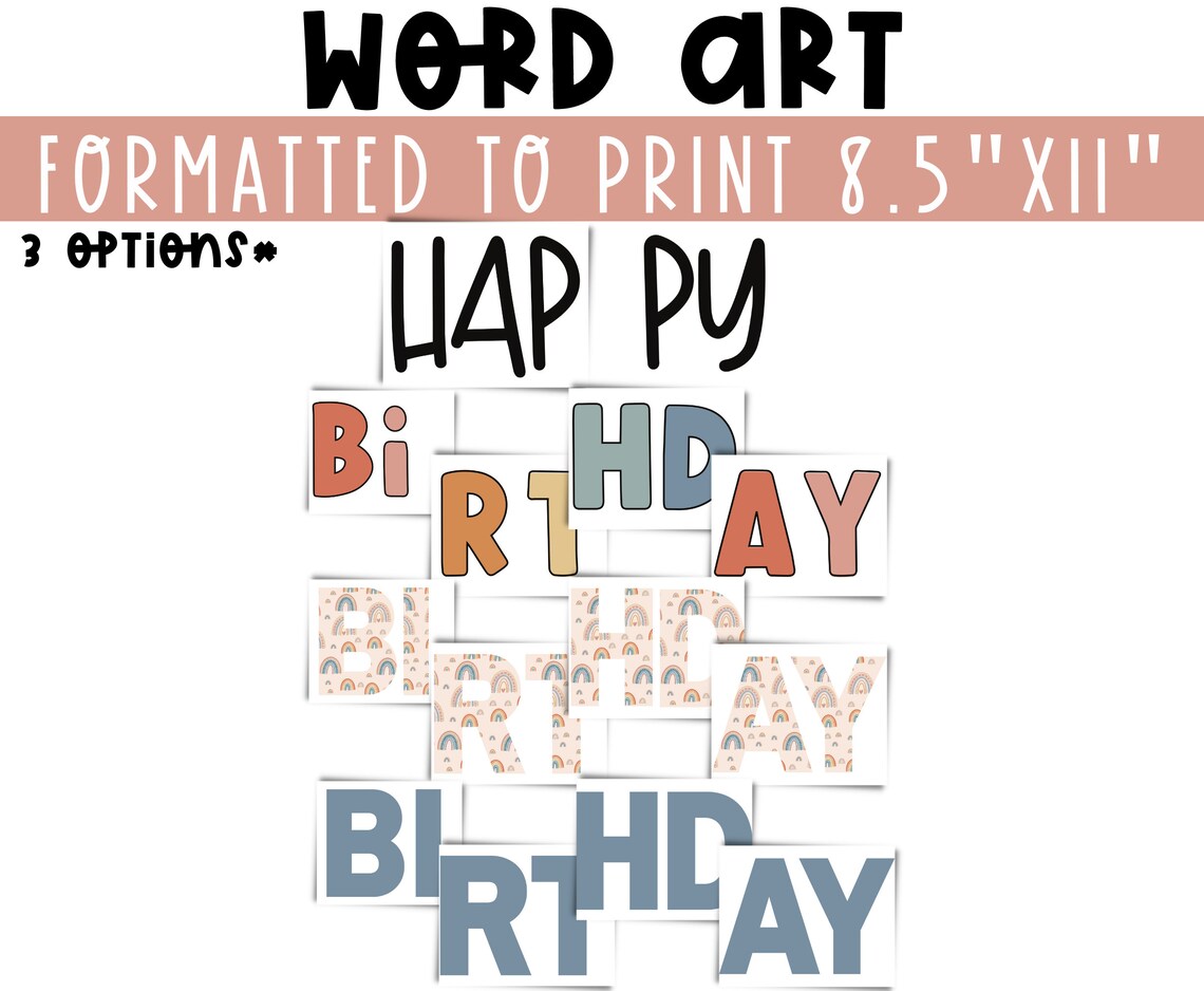 Boho Rainbow Classroom Birthday Display Rustic Boho - Etsy