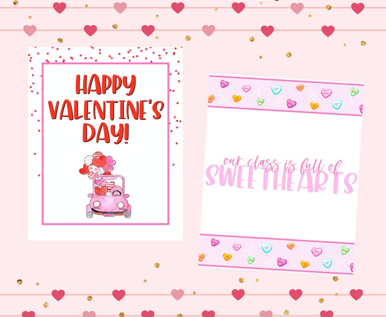 Valentine Bulletin Board Kit Printable. Heart Day Classroom Decor ...