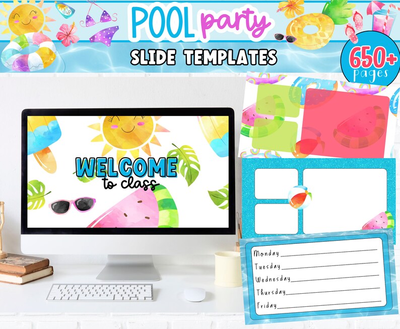Bright Pool Party Summer CLASSROOM DECOR Bundle Elementary - Etsy