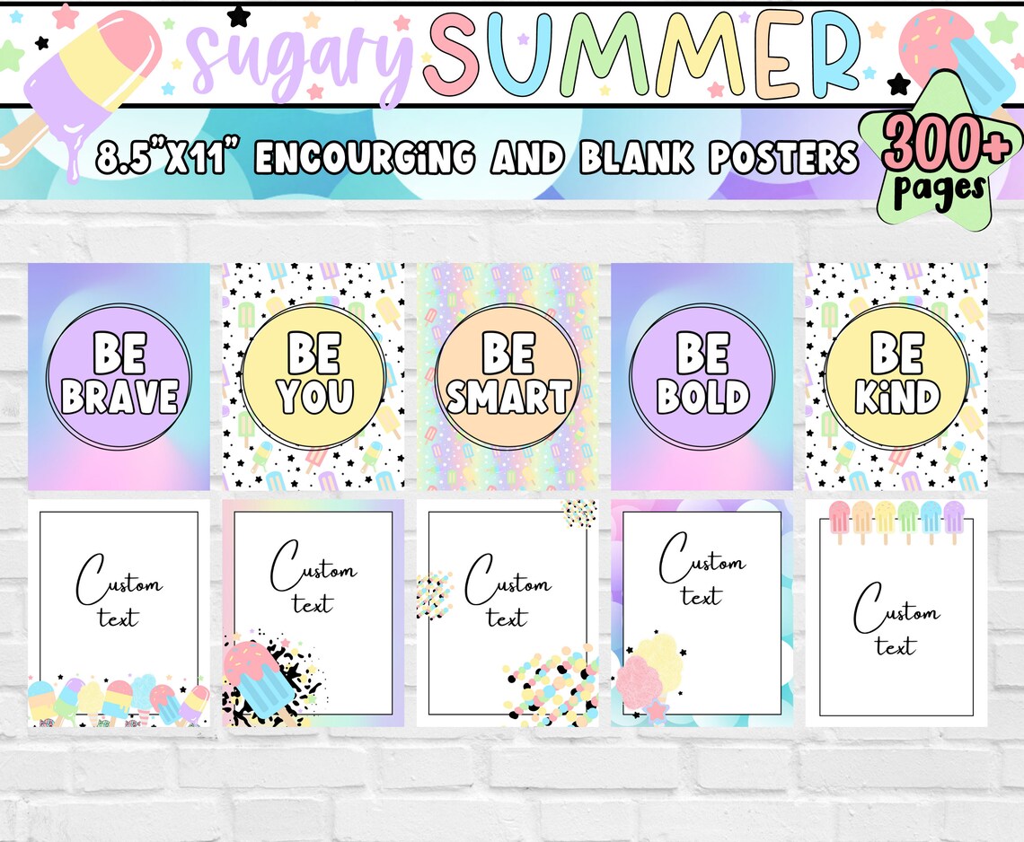 Pastel Summer Popsicle Theme Editable Classroom Decor Bundle | Modern ...