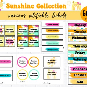Bright Sunshine Editable CLASSROOM DECOR Bundle | Elementary Classroom ...