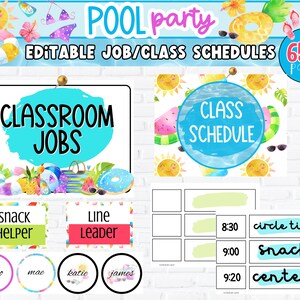 Bright Pool Party Summer CLASSROOM DECOR Bundle | Elementary Classroom ...