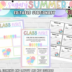 Pastel Summer Popsicle Theme Editable Classroom Decor Bundle | Modern ...