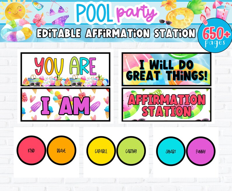 Bright Pool Party Summer CLASSROOM DECOR Bundle | Elementary Classroom ...