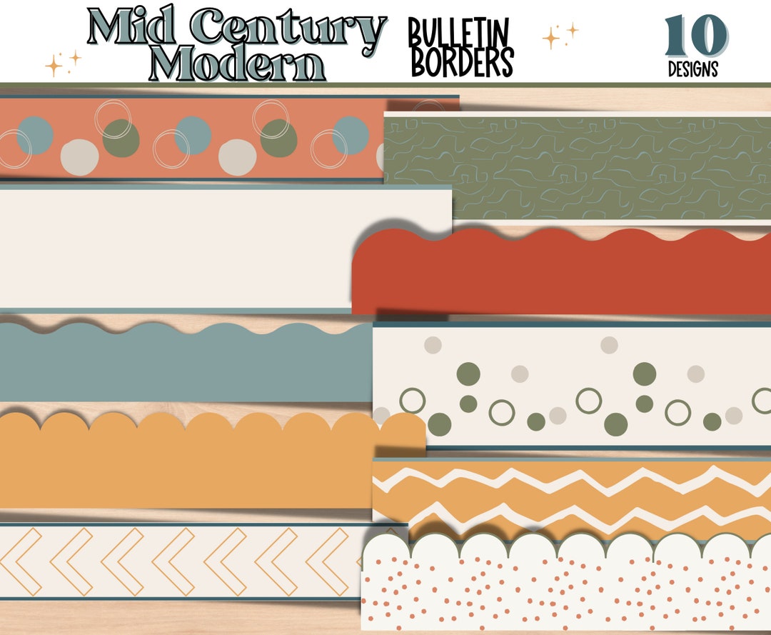 PRINTABLE Modern Bulletin Board Borders. Printable Classroom Borders ...