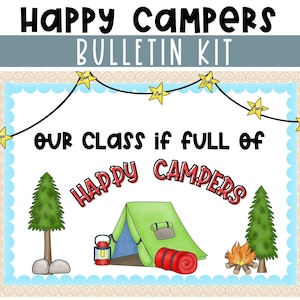 Camp Theme Bulletin Board Kit | Happy Campers | Teacher Appreciation ...