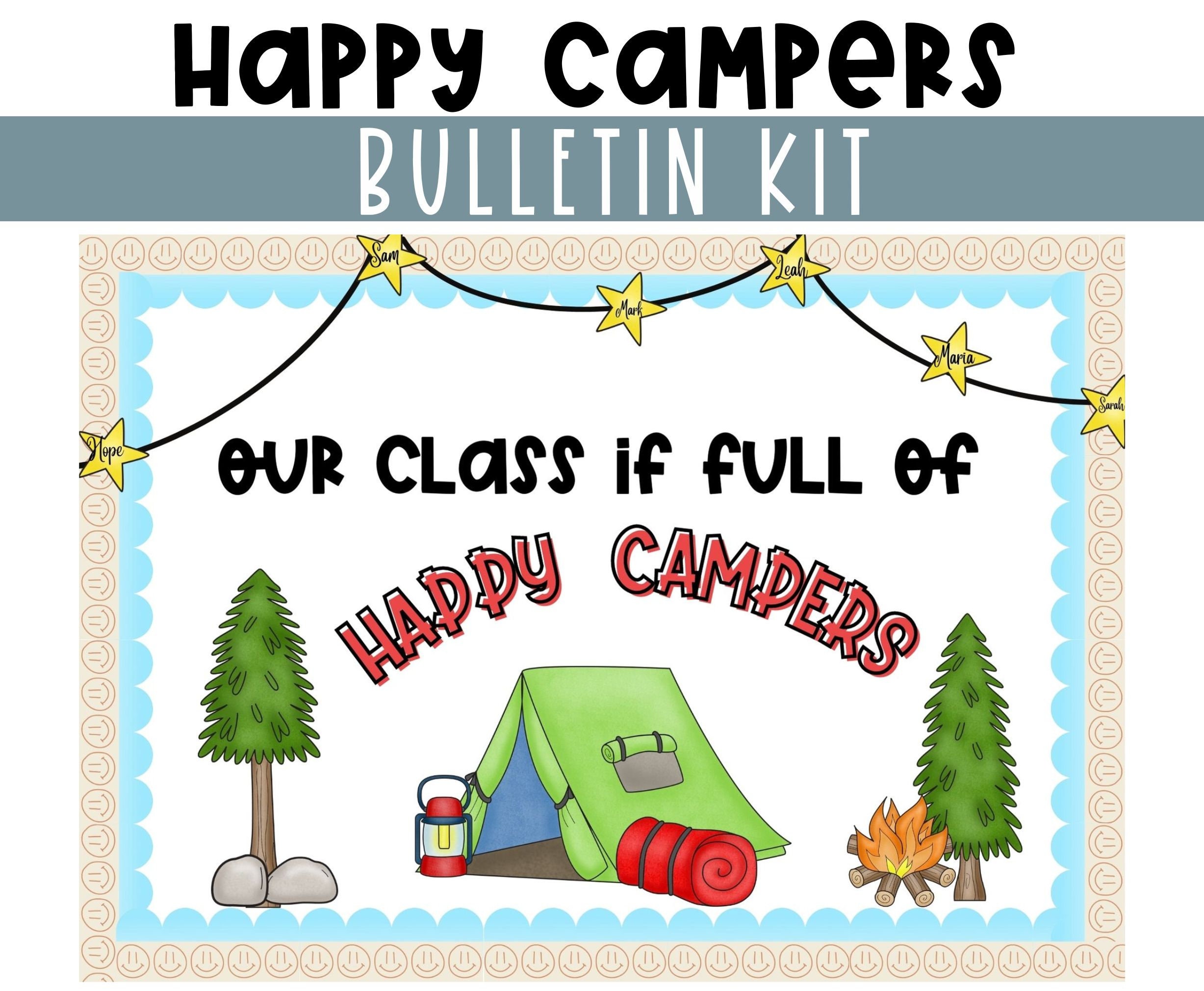 Camp Theme Bulletin Board Kit Happy Campers Teacher Appreciation ...