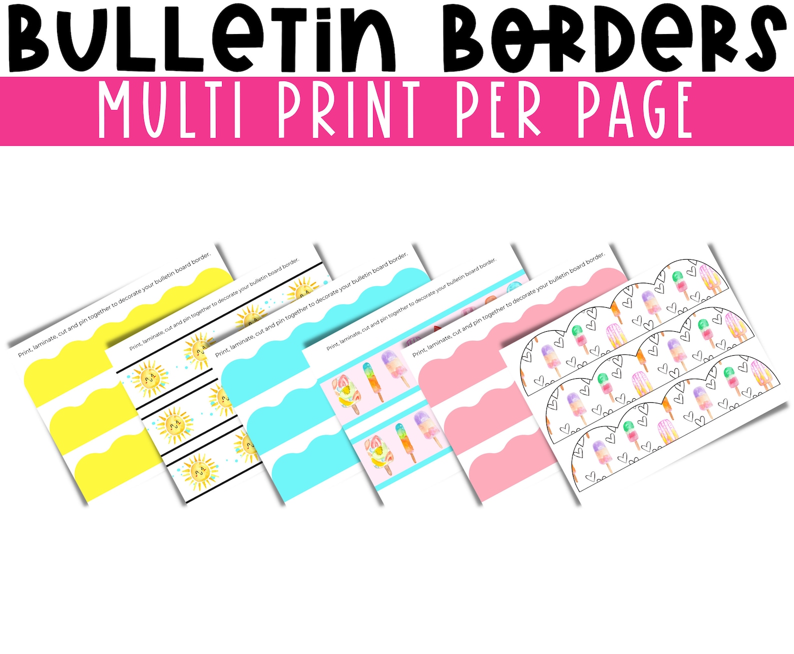 Summer Popsicle Bulletin Board Kit Editable Summer Bulletin Board Kit ...