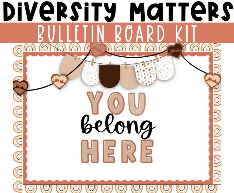Black History Month DIVERSITY Bulletin Board Kit Neutral & BOHO ...