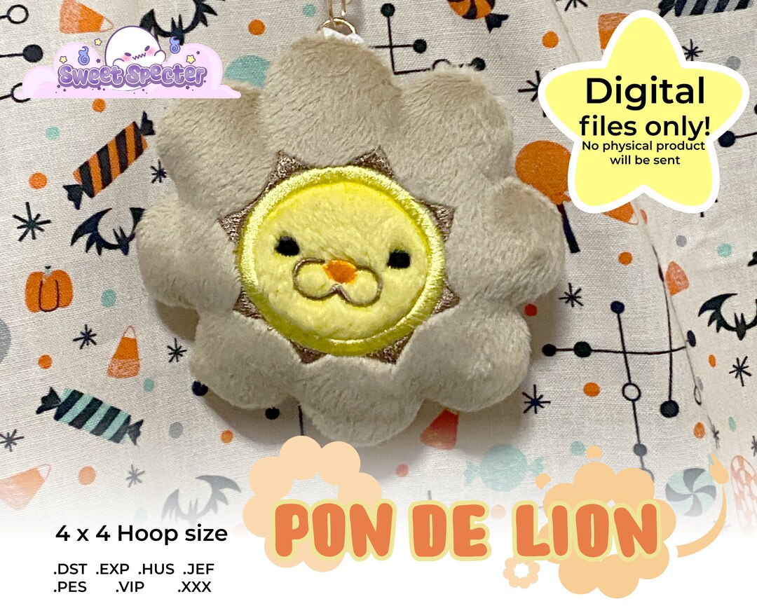 In the Hoop Plush Pon De Lion Includes Instructions 4x4 ITH Plushie ...