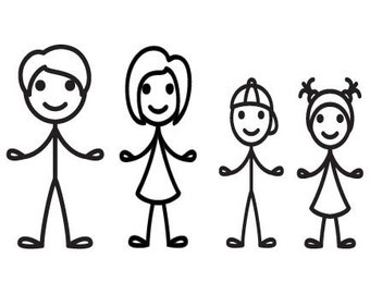 Create Your Own Stick Figure Family Vinyl Decal/sticker - Etsy