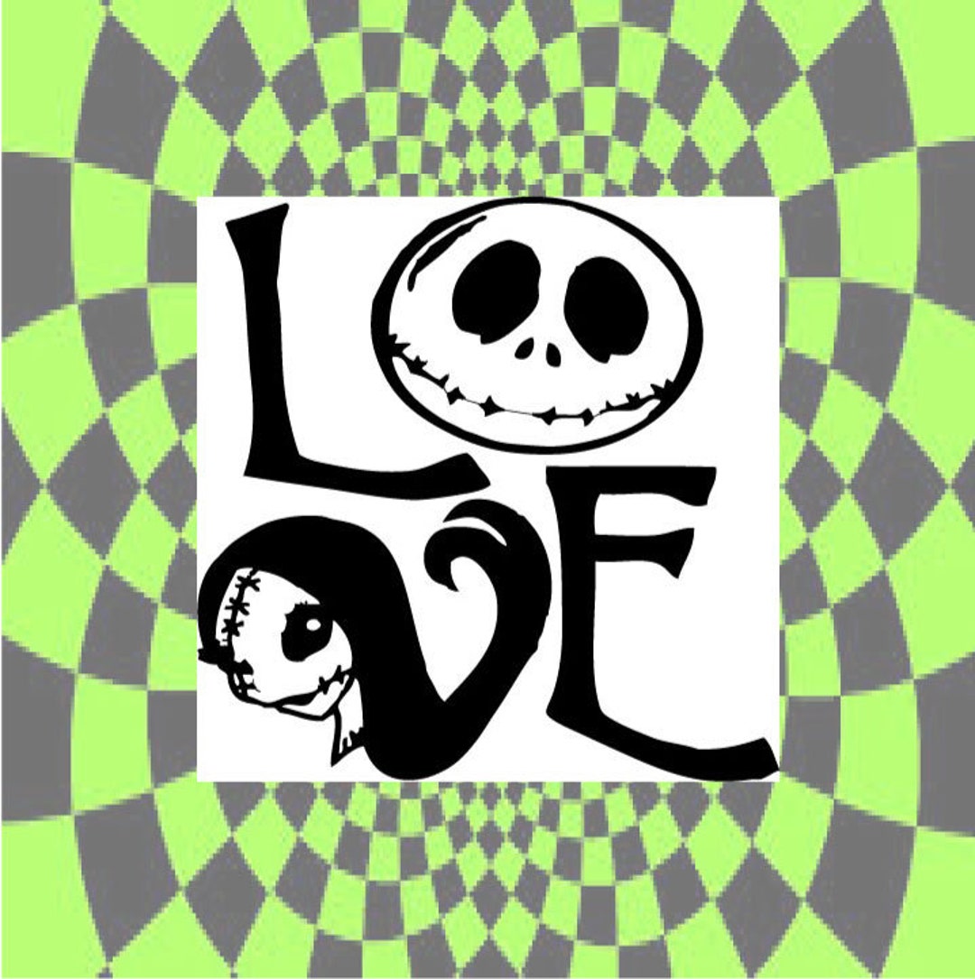 Jack and Sally Vinyl Sticker: Halloween Love Decal - Etsy