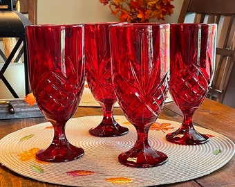 Red Wine Crystal Goblets - Etsy