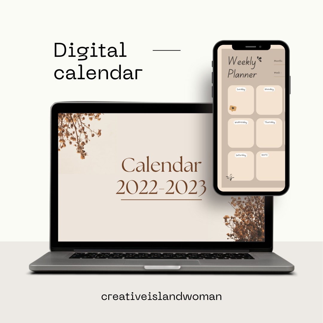 Customizable 2023 Digital Calendar With a Clean and Minimalist Design ...