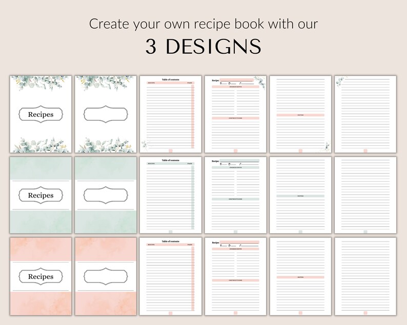 Printable Recipe Template | Recipe Book Template | Printable Recipe ...