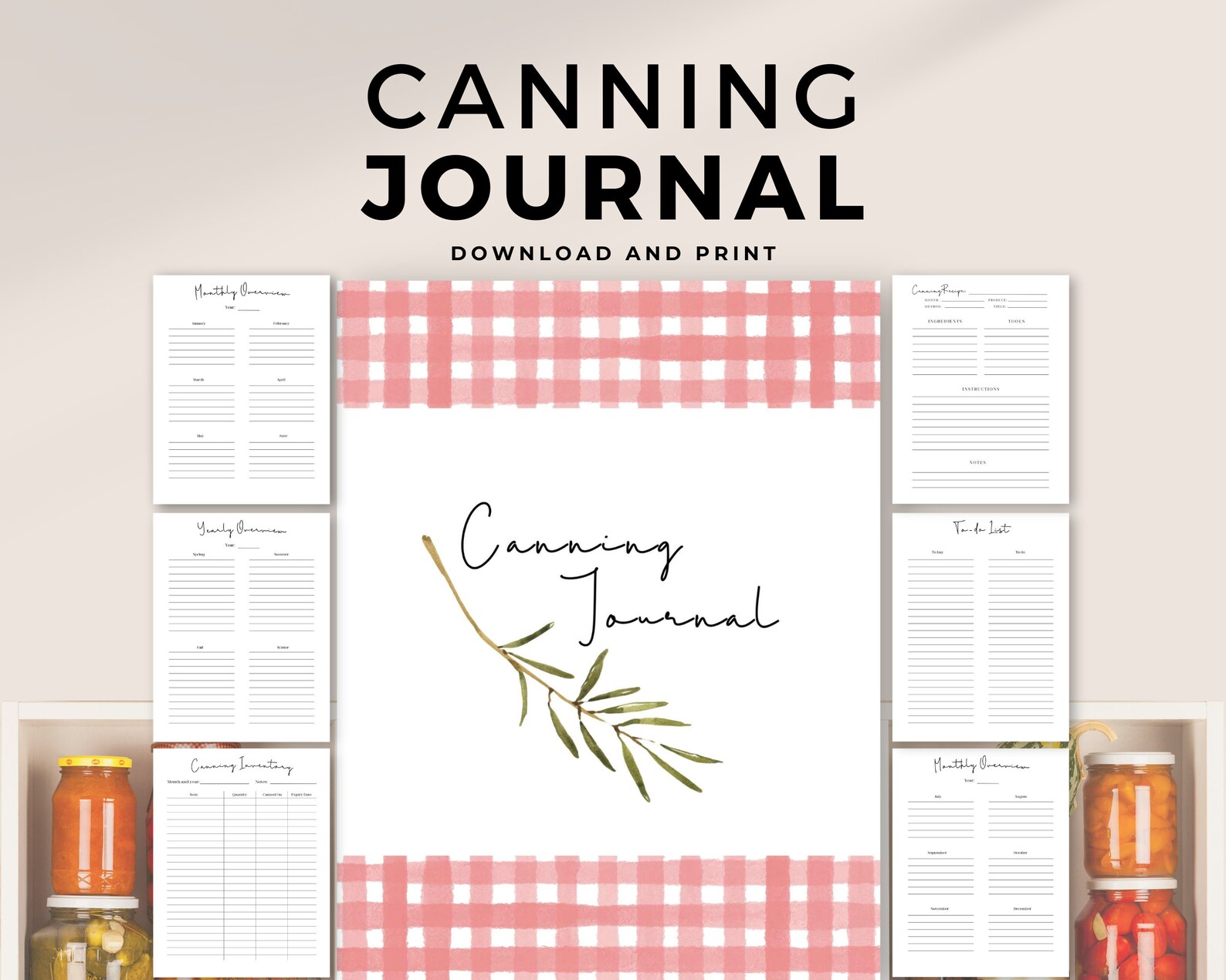 Printable Canning Journal | Canning Inventory Sheet for Your Kitchen ...