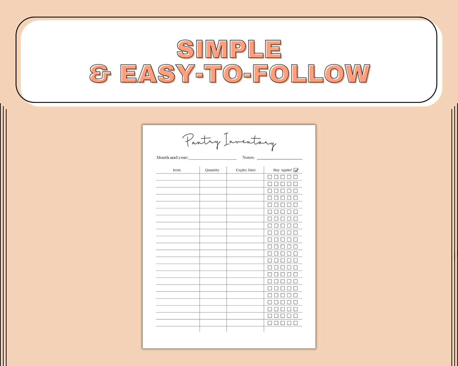 Printable Pantry Inventory Tracker Food Inventory Template for Your ...