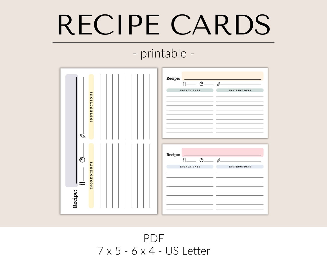 Printable Recipe Cards Recipe Card Template for Your Recipe Cards ...