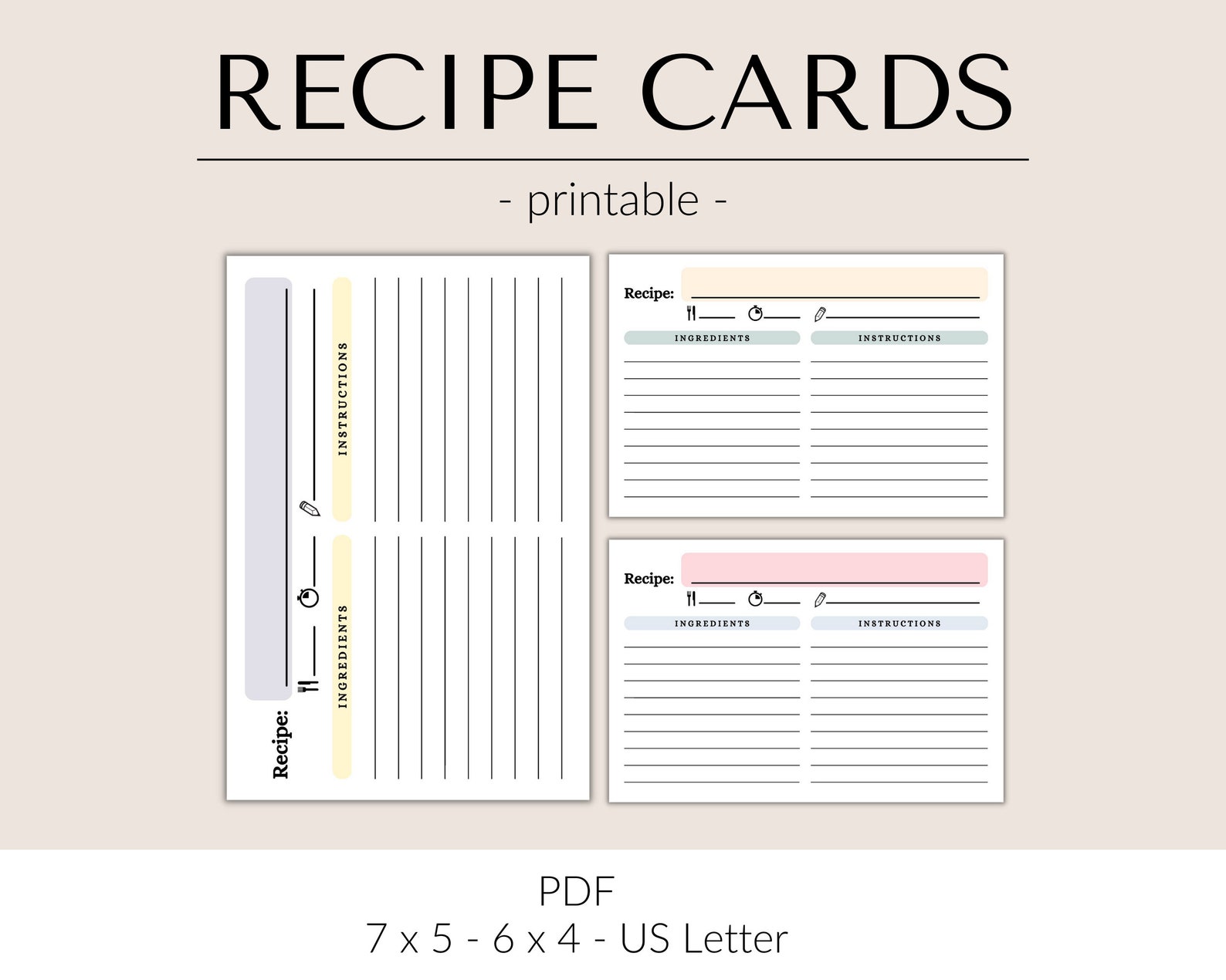 Printable Recipe Cards | Recipe Card Template for Your Recipe Cards ...