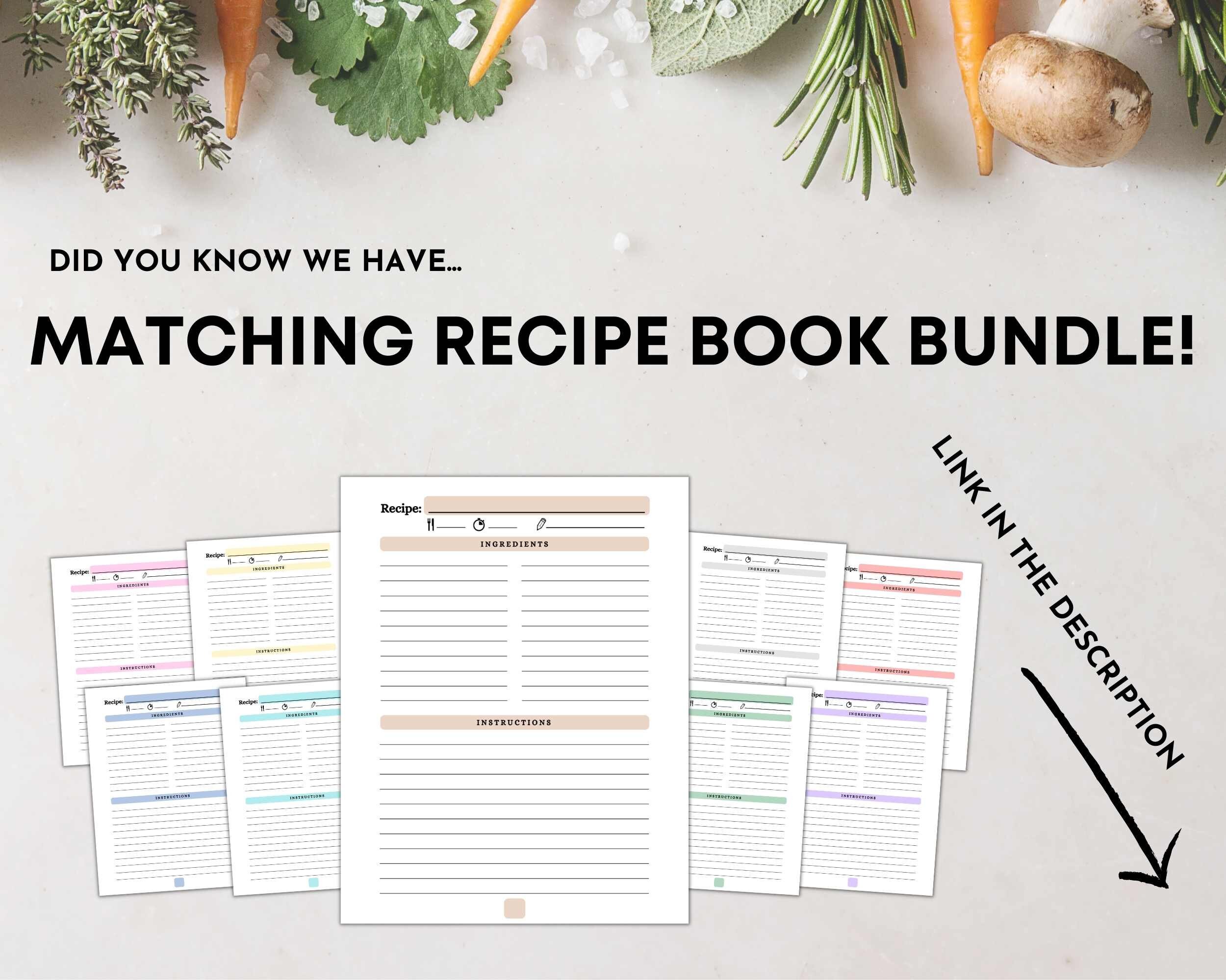 Printable Recipe Cards | Recipe Card Template for Your Recipe Box or ...