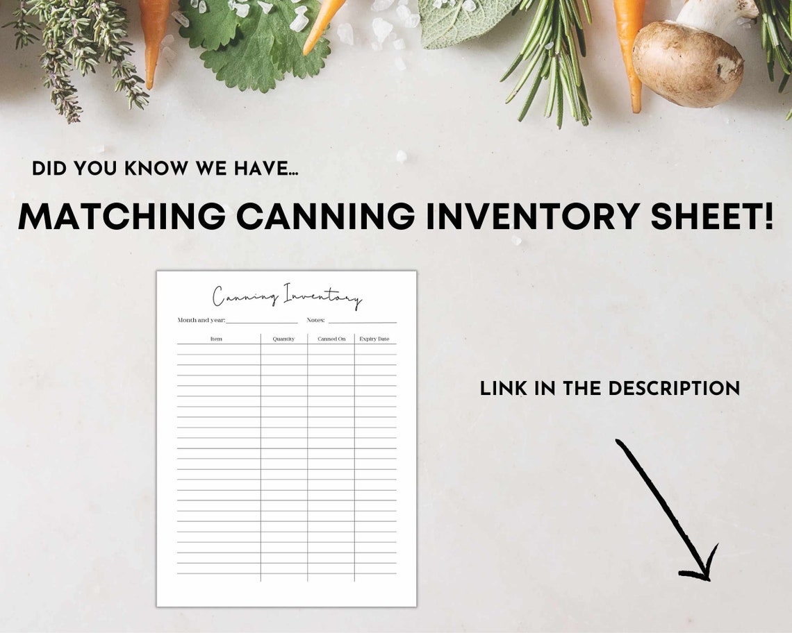Printable Canning Recipe Template | Canning Recipe Sheet for Your ...