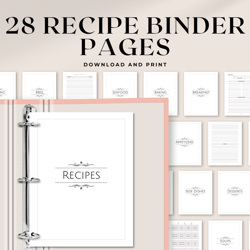 Recipe Binder Pages - Etsy