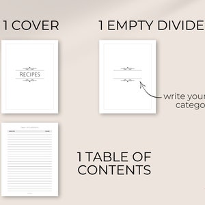 Printable Recipe Binder Pages | 8.5x11 & A4 | Minimalist Printable ...