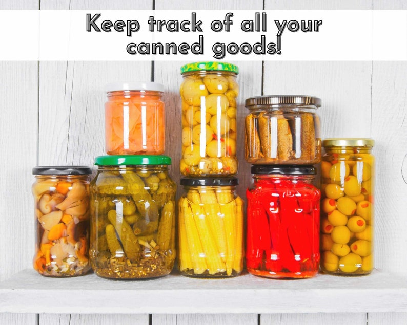 Printable Canning Inventory Template Canning Inventory Sheet - Etsy