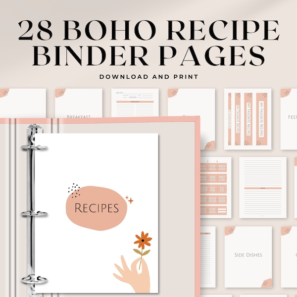 Recipe Book Cover Template - Etsy