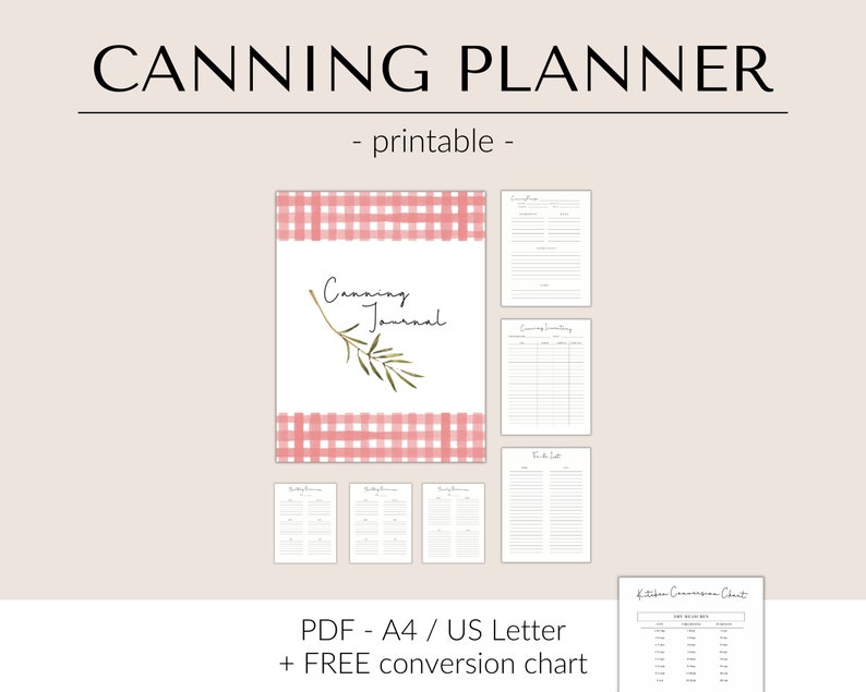 Printable Canning Journal Canning Inventory Sheet for Your Kitchen ...