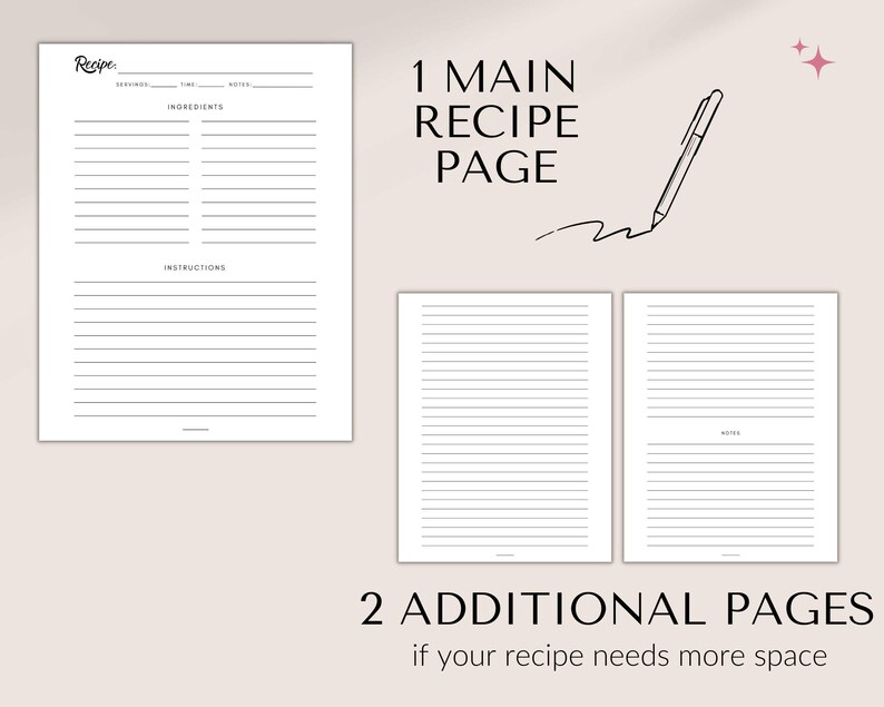 Printable Recipe Template | Recipe Book Template | Printable Recipe ...