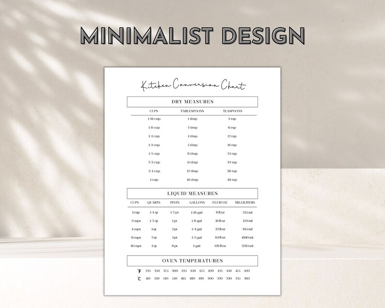 Printable Conversion Chart | Kitchen Conversion Chart | Measuring Chart ...