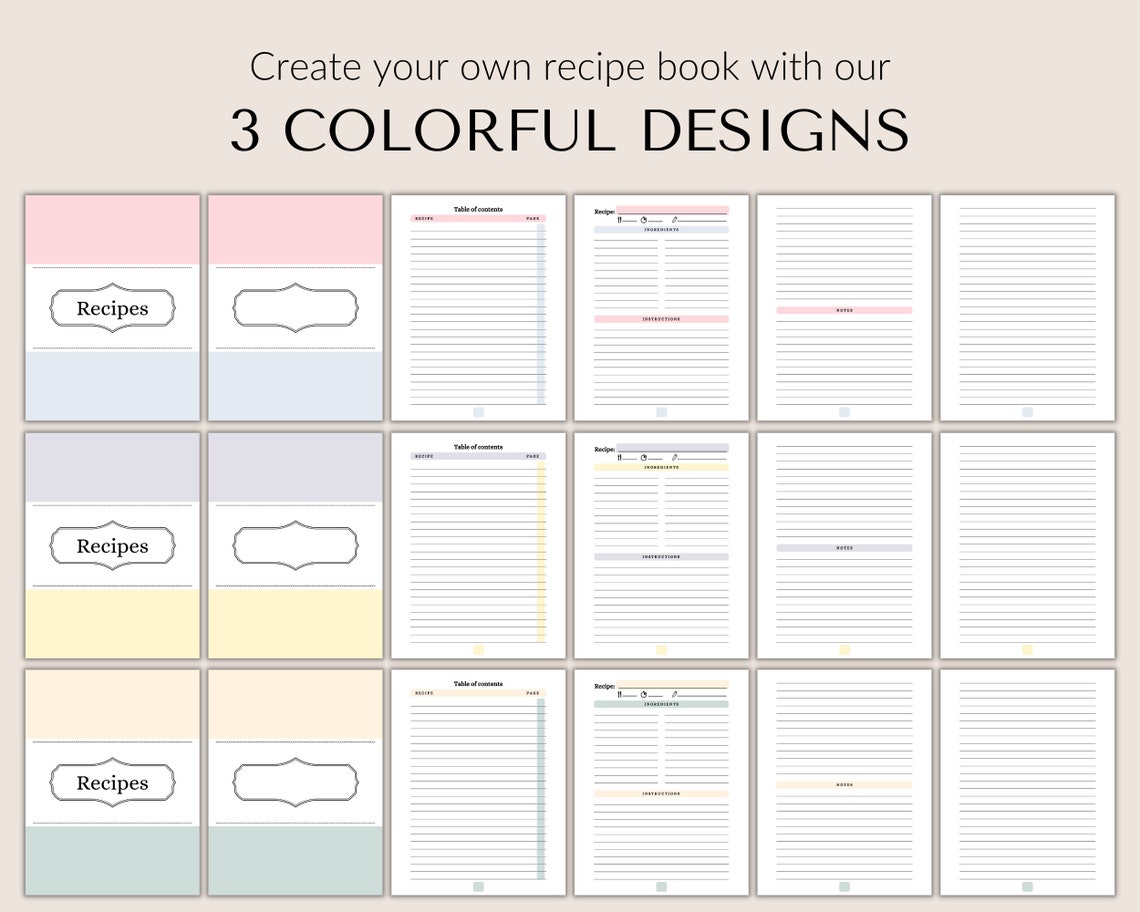 Printable Recipe Template Recipe Book Template Printable Recipe Page ...