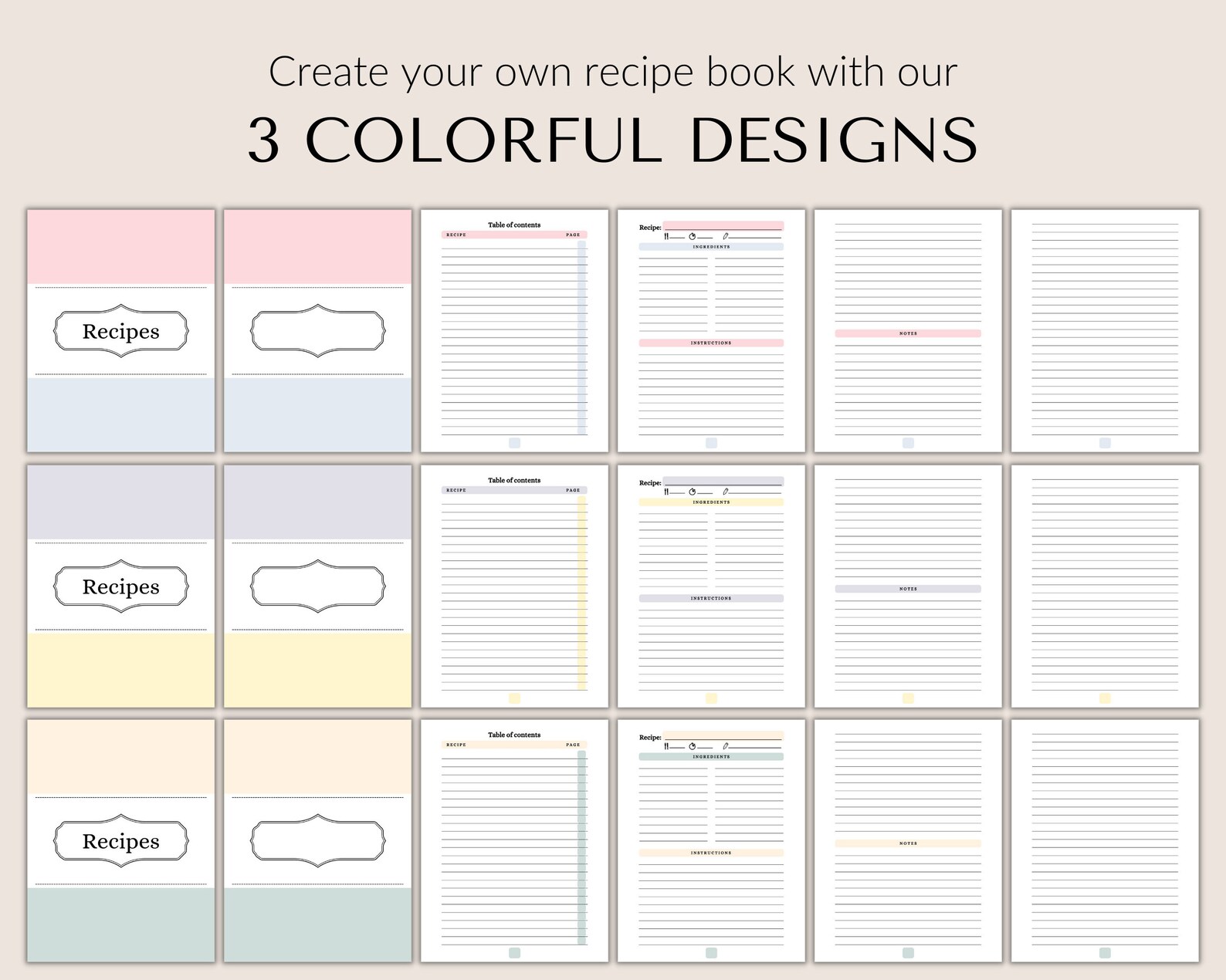 Printable Recipe Template | Recipe Book Template | Printable Recipe ...