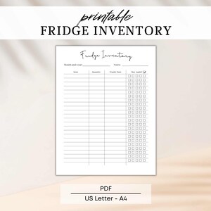 Printable Fridge Inventory Tracker Food Inventory Template for Your ...