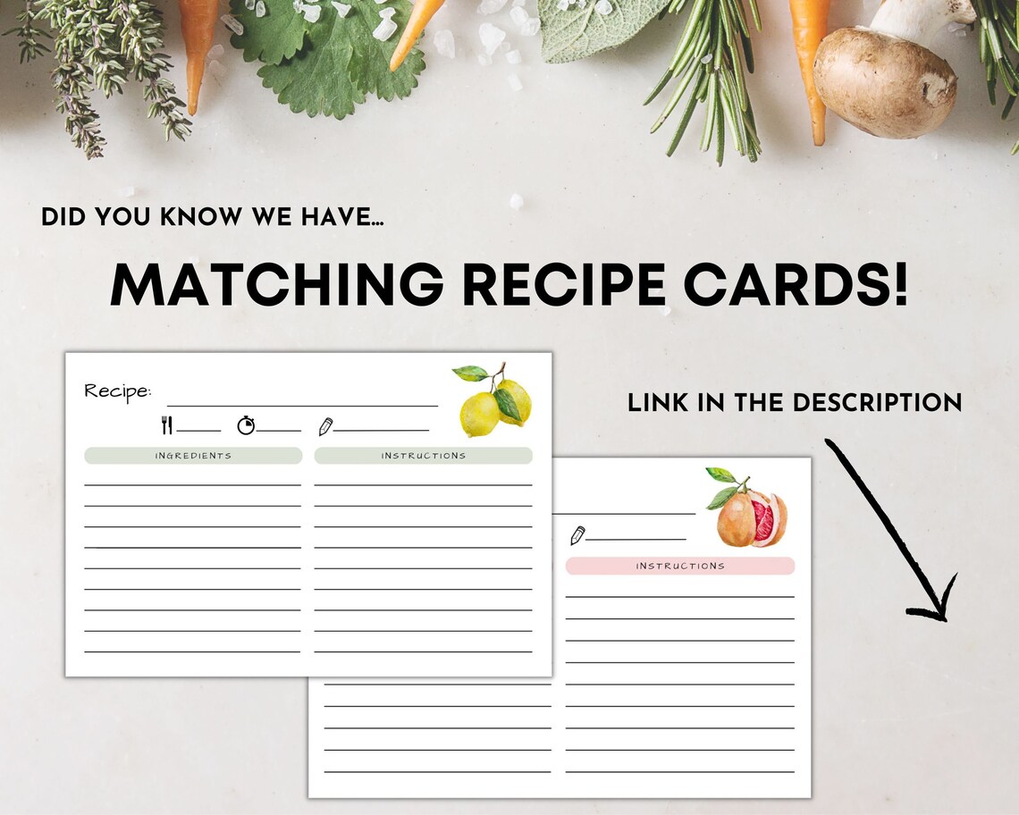 Printable Recipe Card Template to Download for Recipe Card Box ...